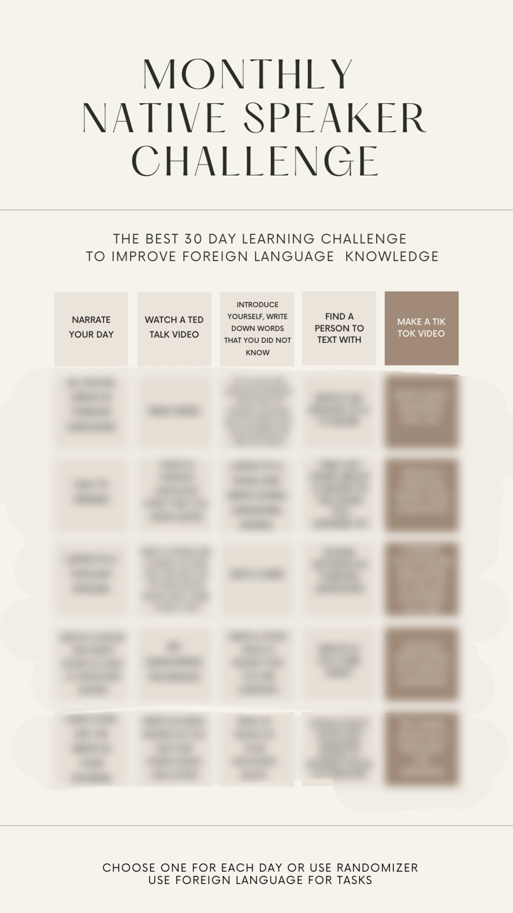 Native speaker language learning 30 day challenge