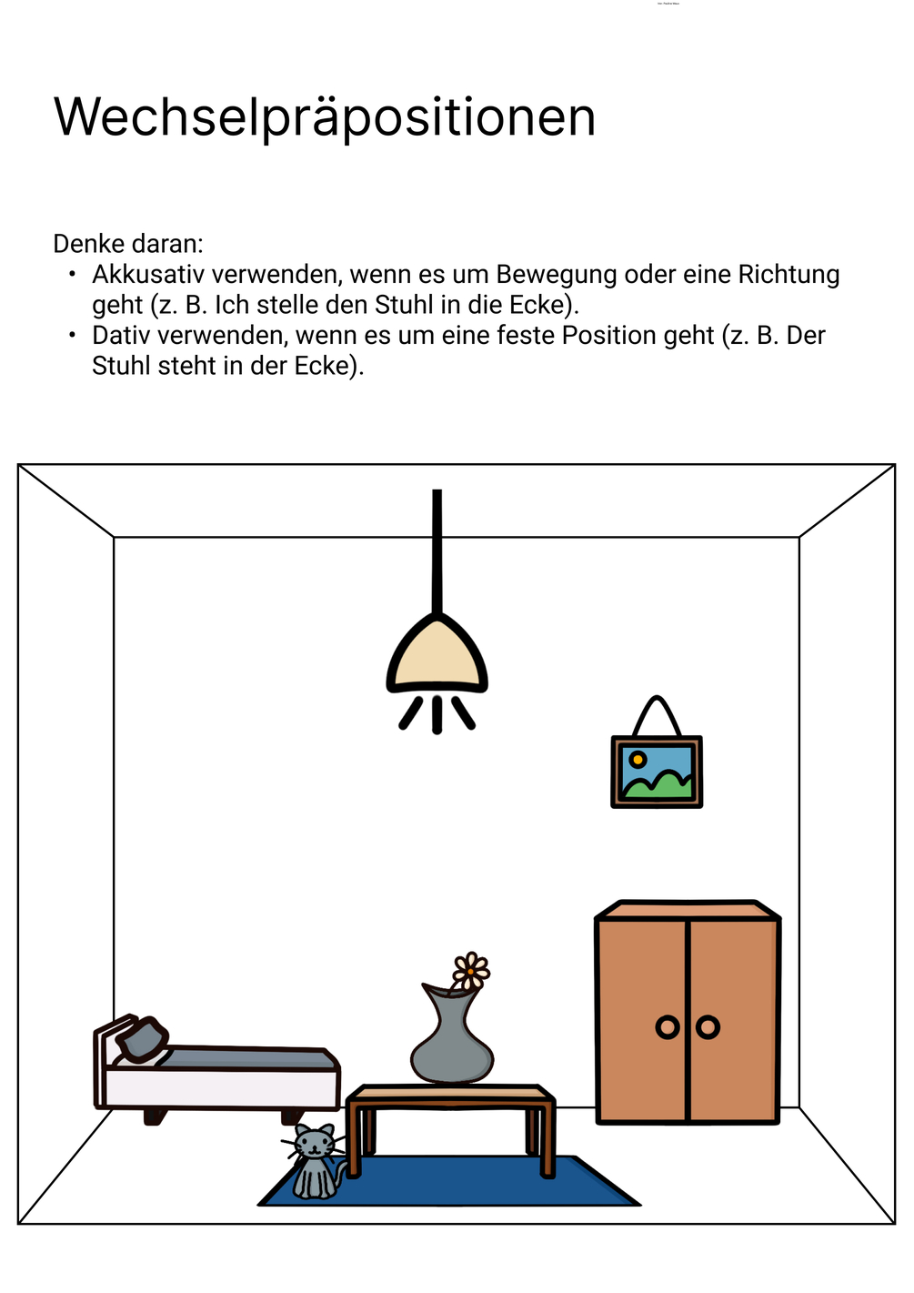 German Worksheet - Wechselpräpositionen