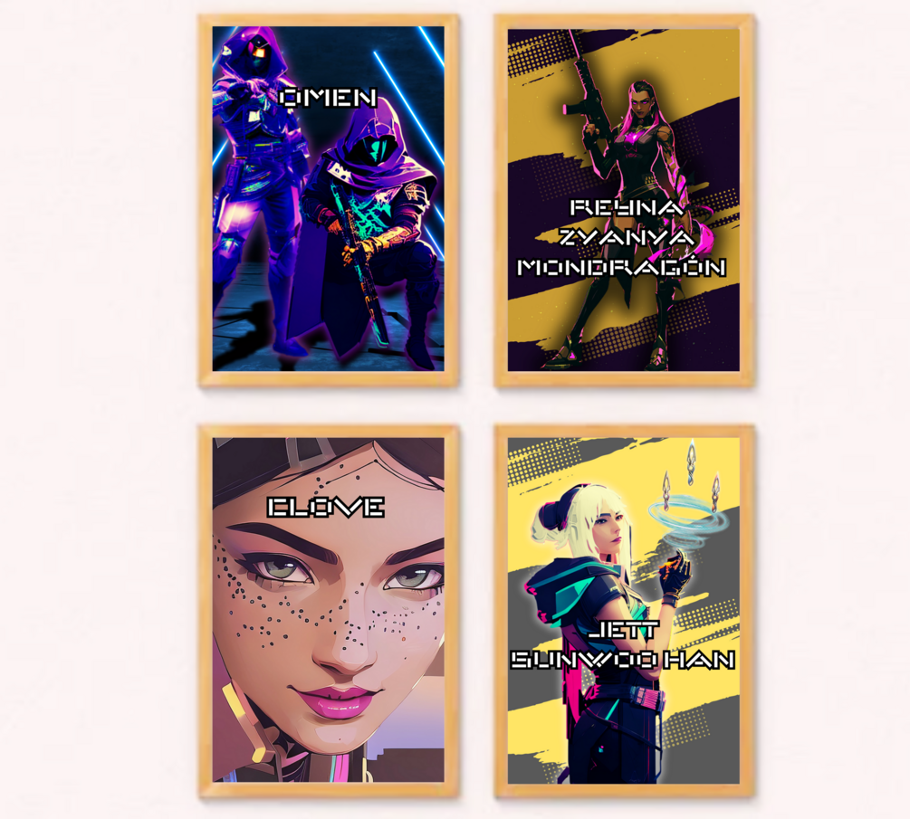 Valorant Agent Poster Bundle, digital downloadable canva, Reyna ...