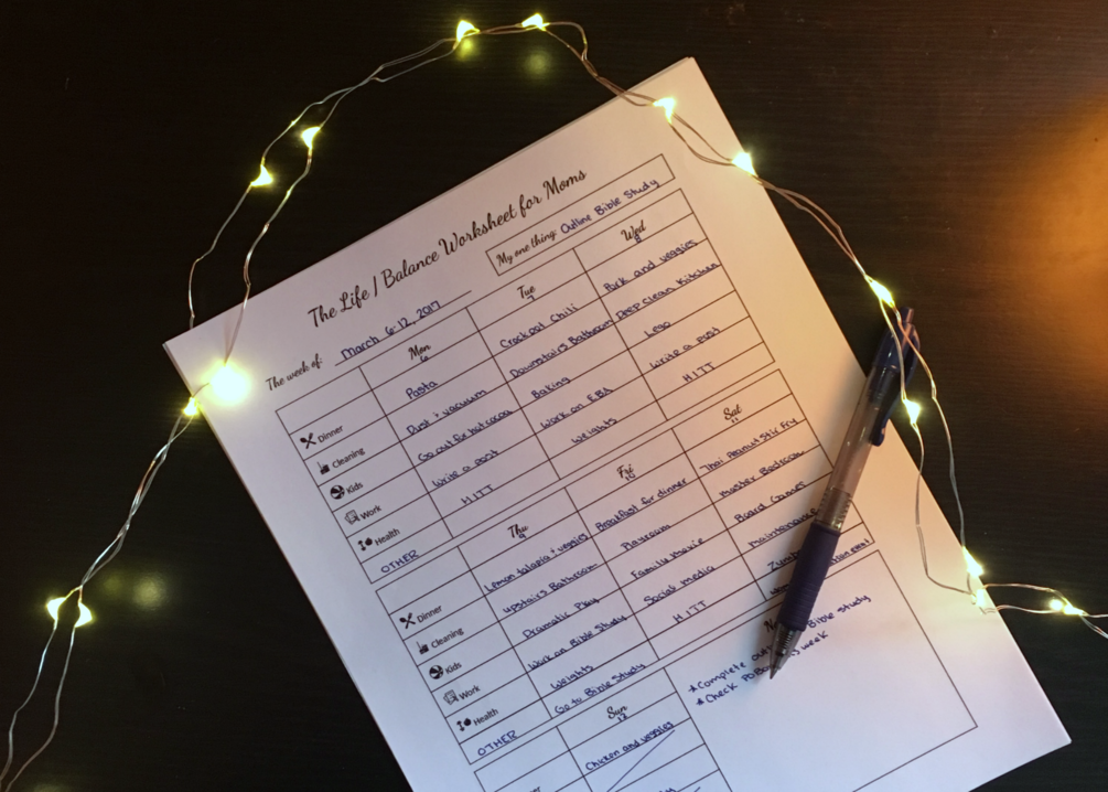Life Balance Worksheets