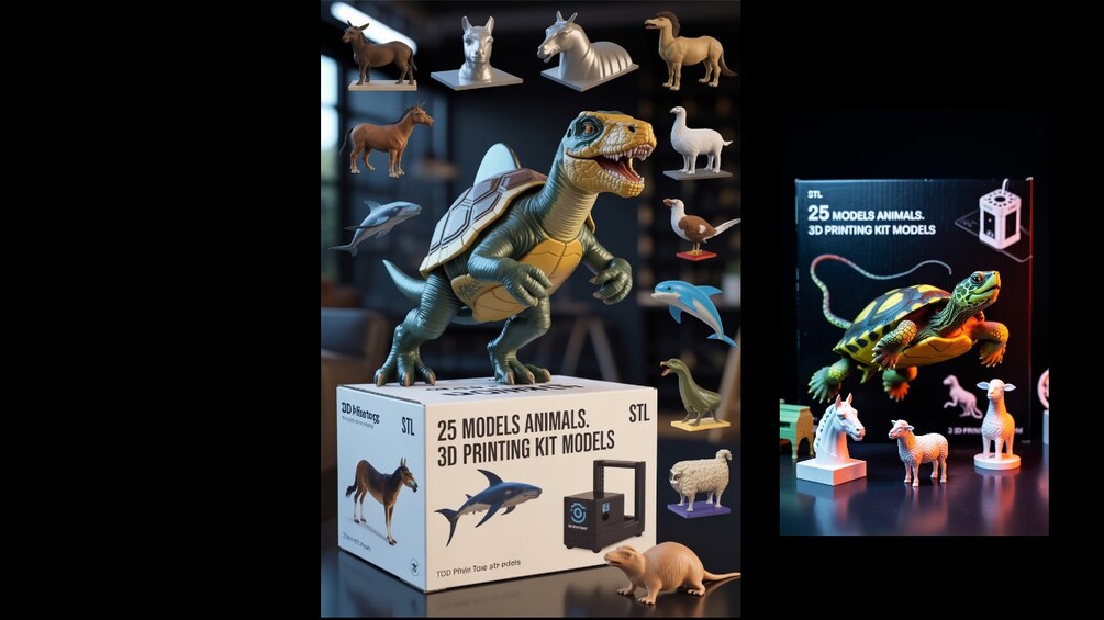 Pack 25 models Animals . 3D Printing Kit Models" and "STL" for the 3D ...