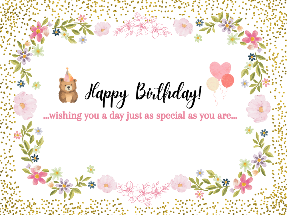 Printable Birthday Card Floral Themed