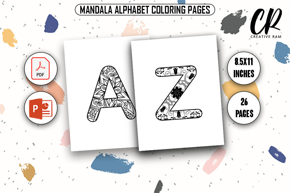 Mandala Alphabet Coloring Pages