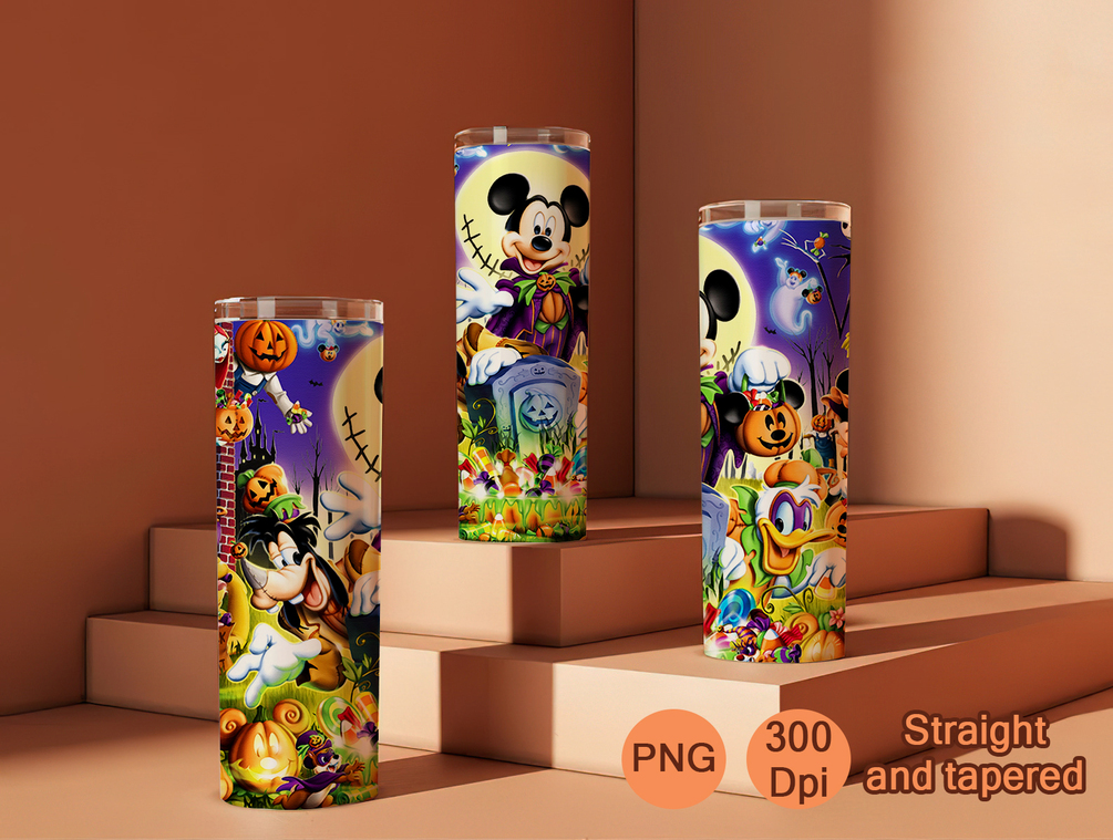 Cartoon Halloween Characters Mouse 20 oz Skinny Tumbler Designs warped ...