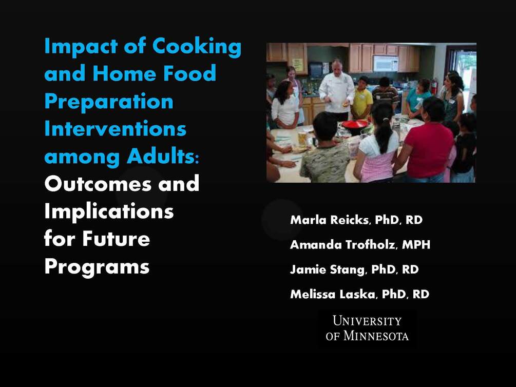 Impact of Cooking and Home Food Preparation Interventions among Adults ...