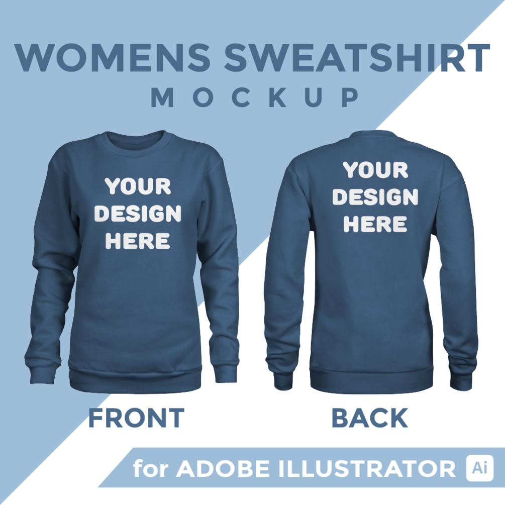 Women's Sweatshirt Mockup👕 FOR ADOBE ILLUSTRATOR
