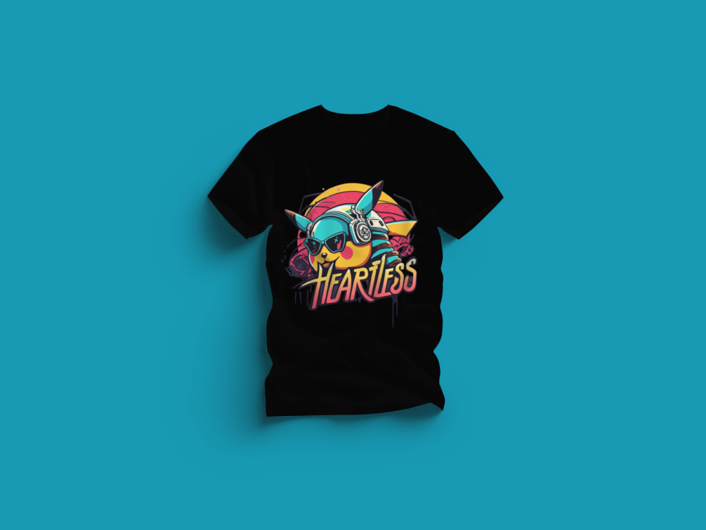 PIKACHU HEARTLESS | T-shirt Design | T-Shirt Graphic Design | printable ...
