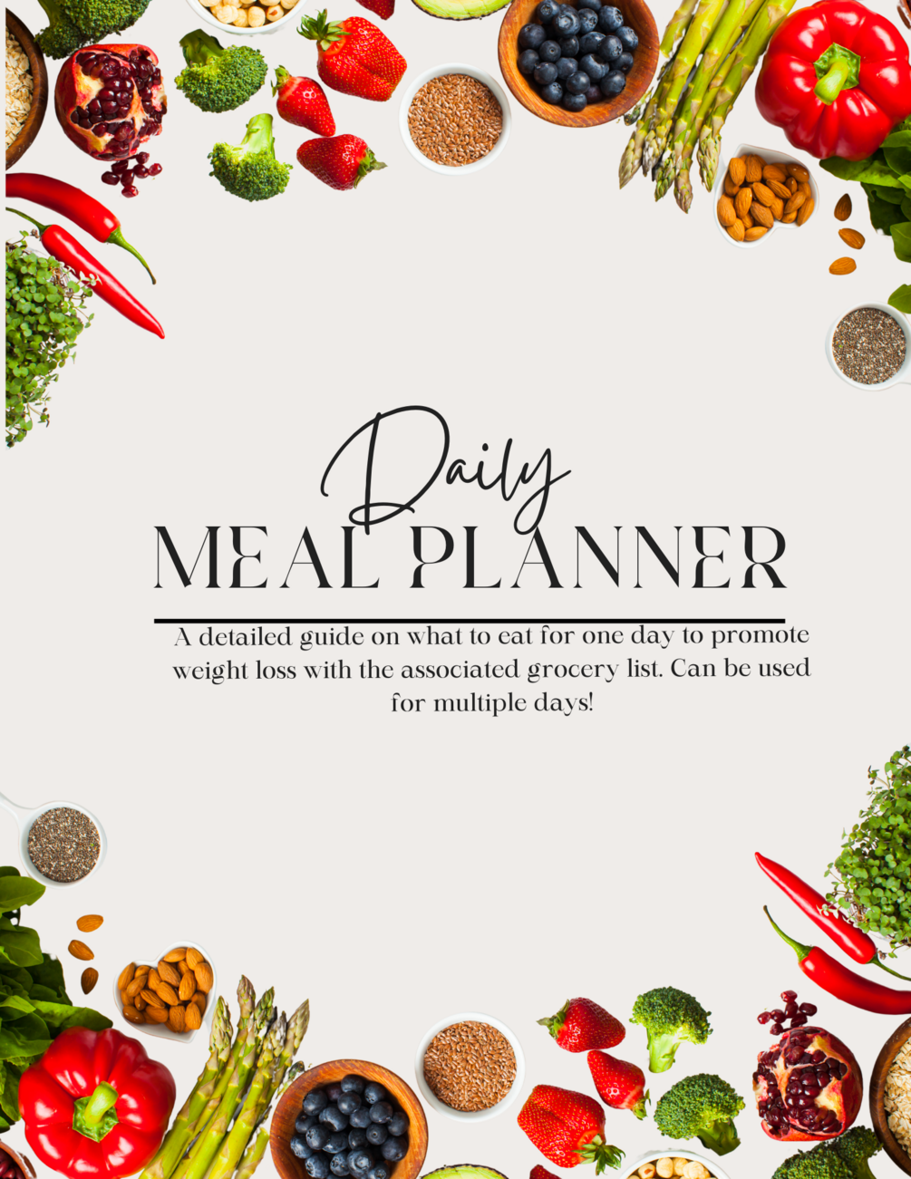 Daily Meal Plan with Grocery List