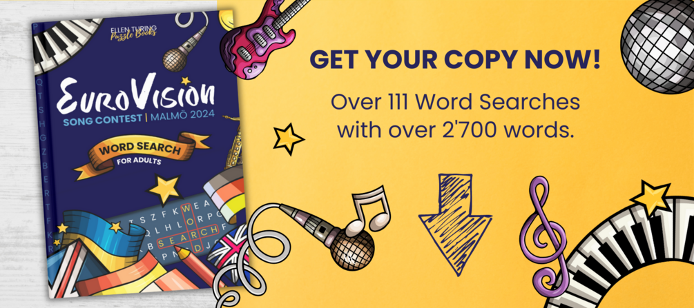 Eurovision Song Contest 2024 Word Search for Adults: Solve over 111 ...