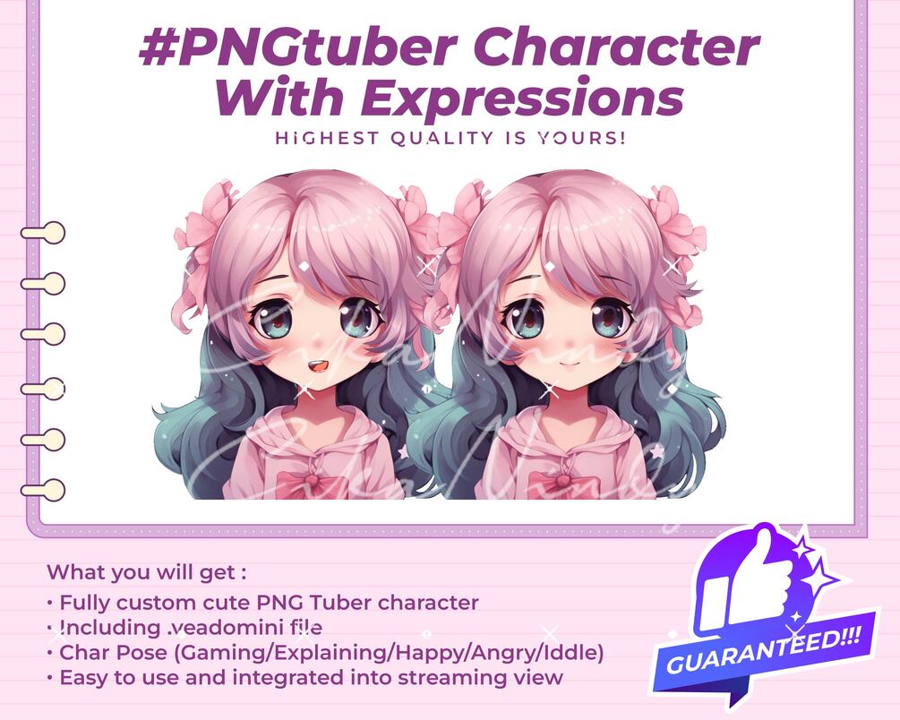 PNG Tuber | Streamer's Little Chibi PNG Tuber Avatar | Get 2 Poses ...