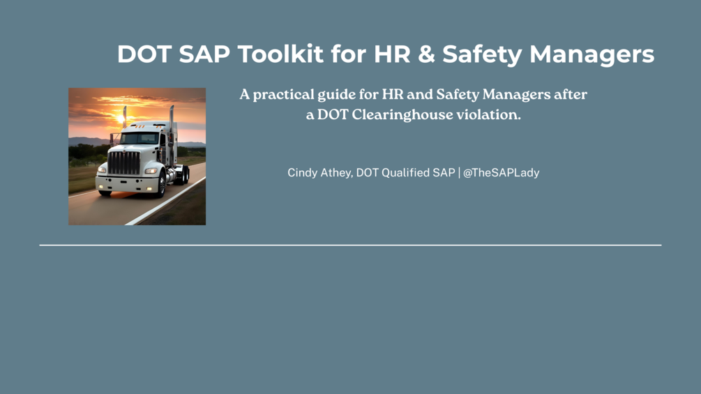 DOT Clearinghouse & SAP Compliance Toolkit