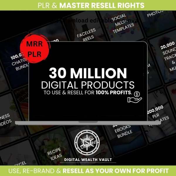 30 Million Resell Digital Products, Digital Products Mega Bundle