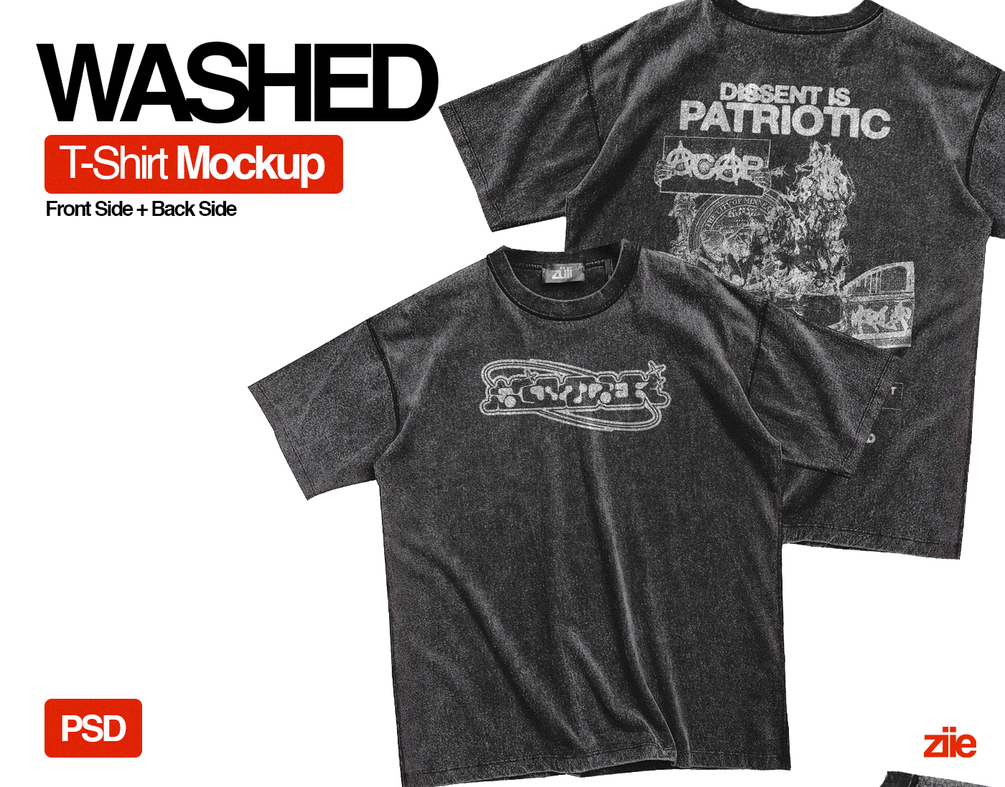 Free WASHED T-Shirt Mockup