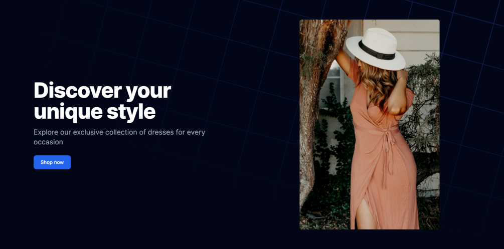 Simple hero section with image