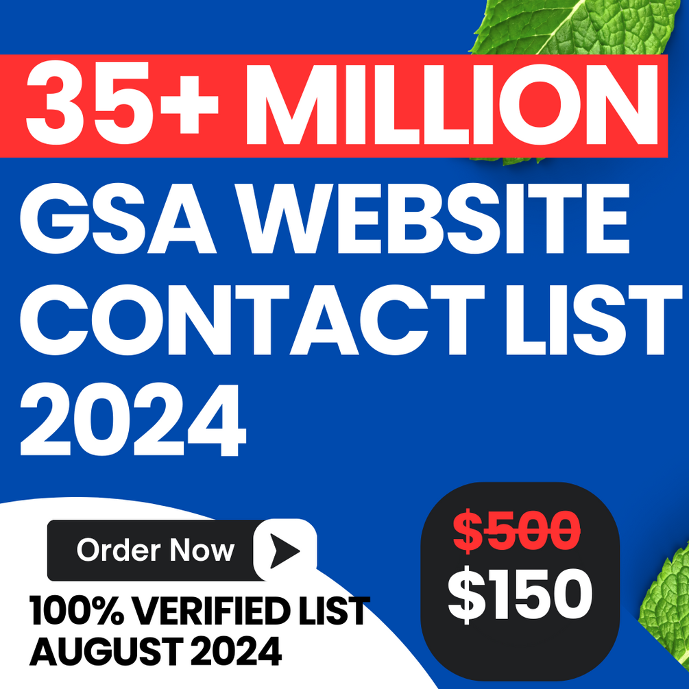 GSA WEBSITE CONTACT FORM LIST. GSA 2024 VERIFIED LIST. ABOUT 35 MILLION ...
