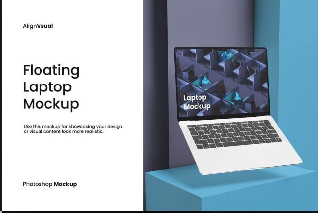 Floating Laptop Mockup