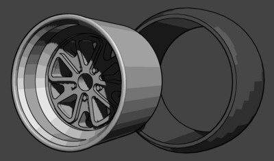 3D Model - Wheel - Porsche Outlaw Deep Dish