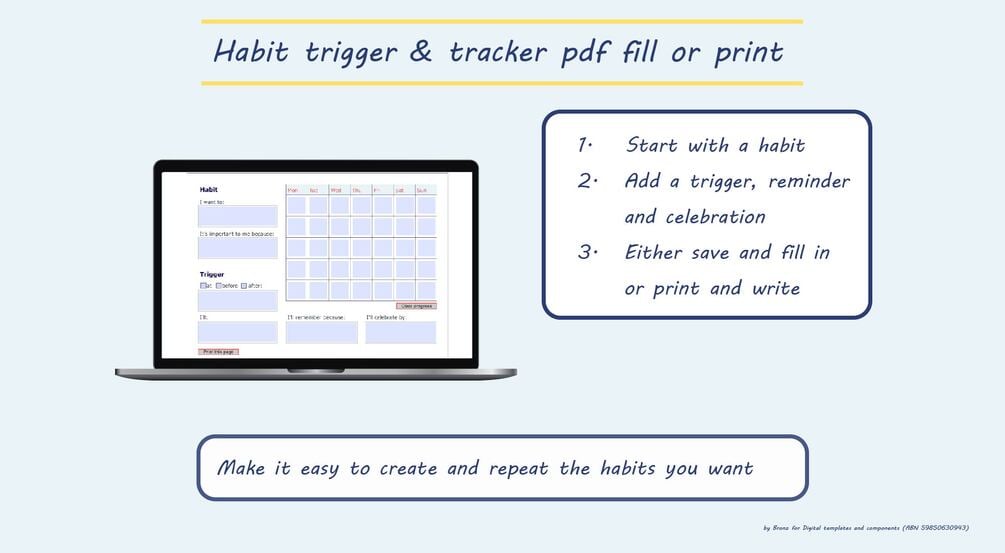 Habit trigger & tracker pdf fill or print