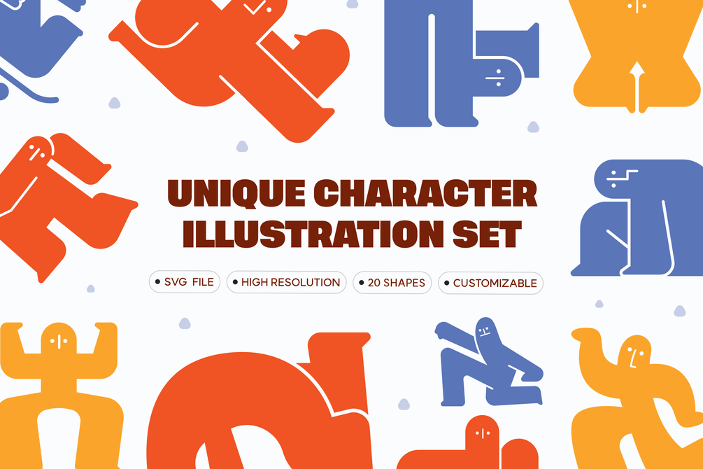 Unique Character Illustration Set