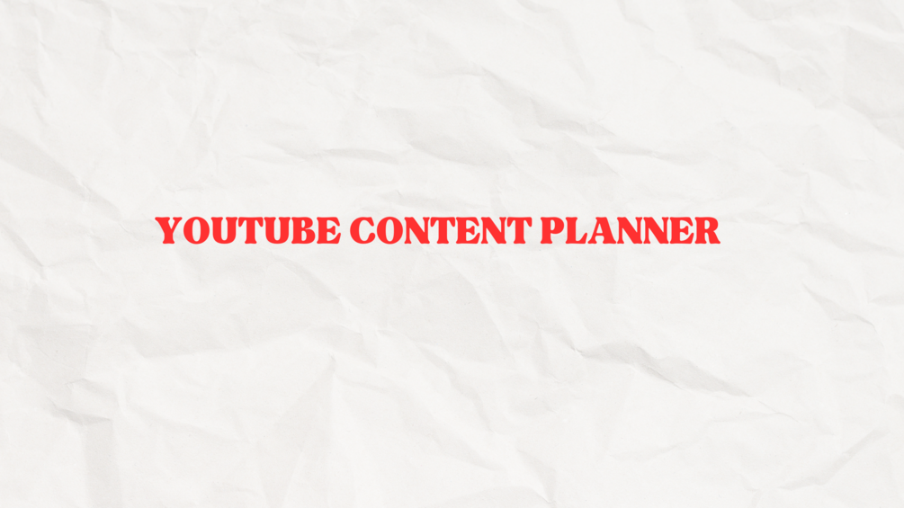 Youtube Content Planner