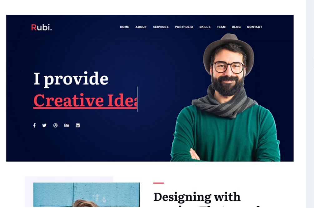 Rubi – Creative Personal Portfolio HTML Template for Designers ...