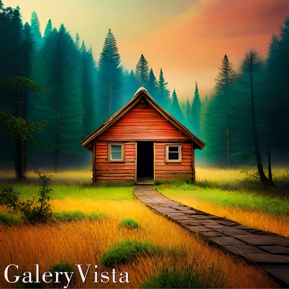 Printable Wall Art: Beautiful Rural Area Cottage Landscape