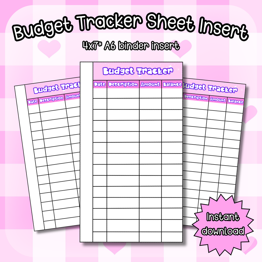 Budget Tracker Sheet Insert Cash Stuffing Binder Ready-to-print ...