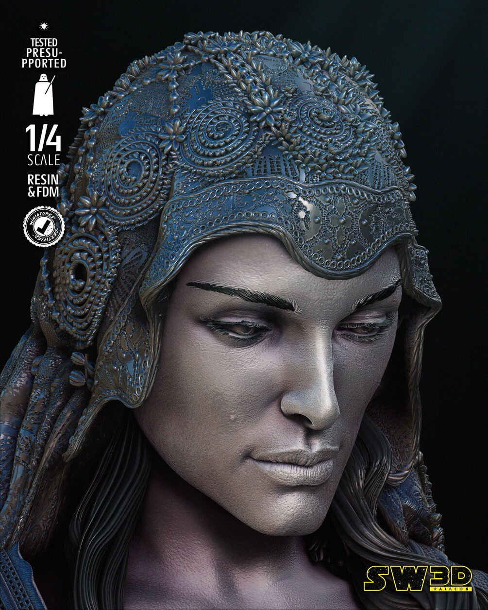 Padme Bust - Star Wars 3D Models - Tested and Ready for 3D printing