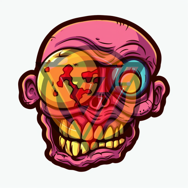 Infected Skull - Gruesome Zombie Horror Digital Art