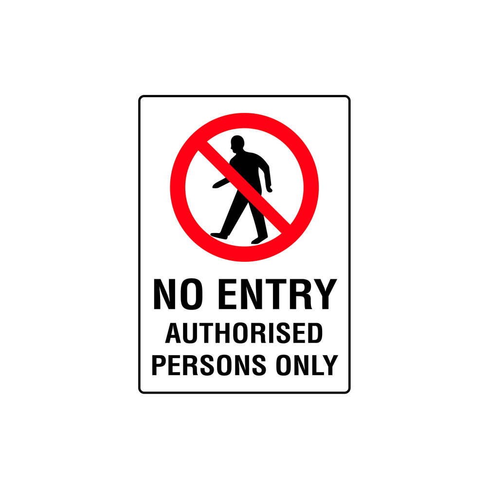 No Entry Authorized Persons Only Sign Vector Design Safety Warning ...