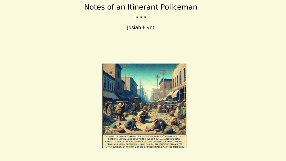 Notes of an Itinerant Policeman