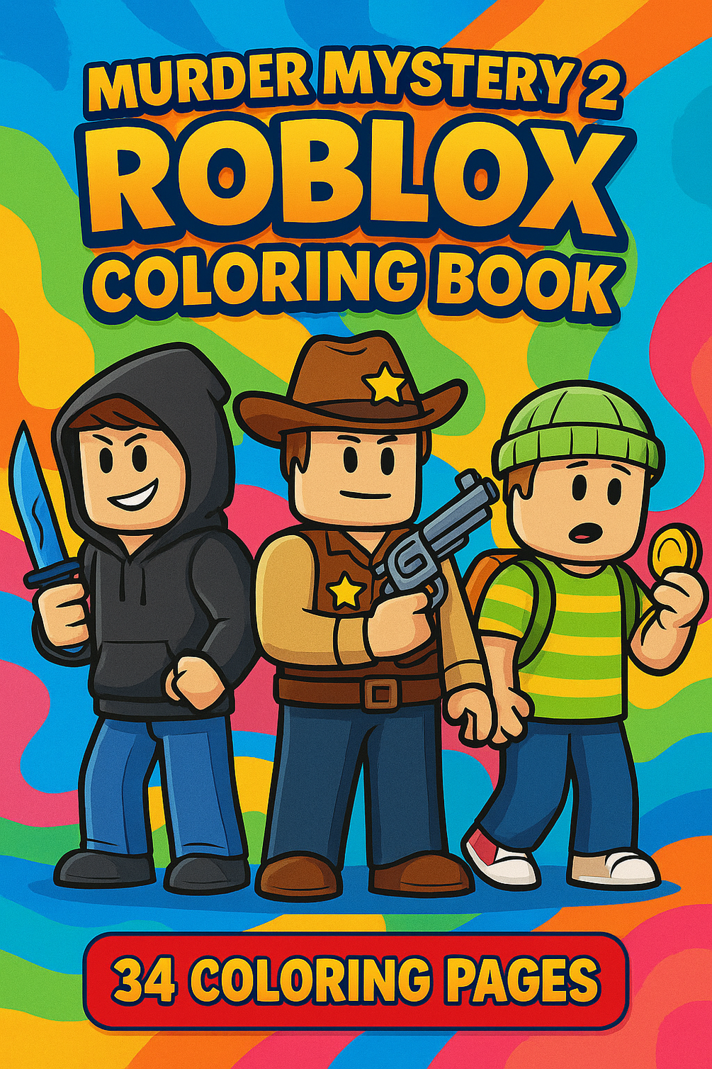 34 Murder Mystery 2 ROBLOX Coloring Pages | Printable Line Art for Kids ...