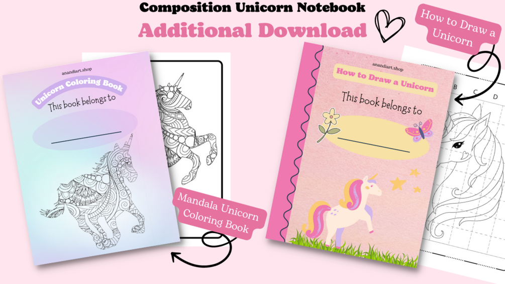 Composition Unicorn Notebook Bonus