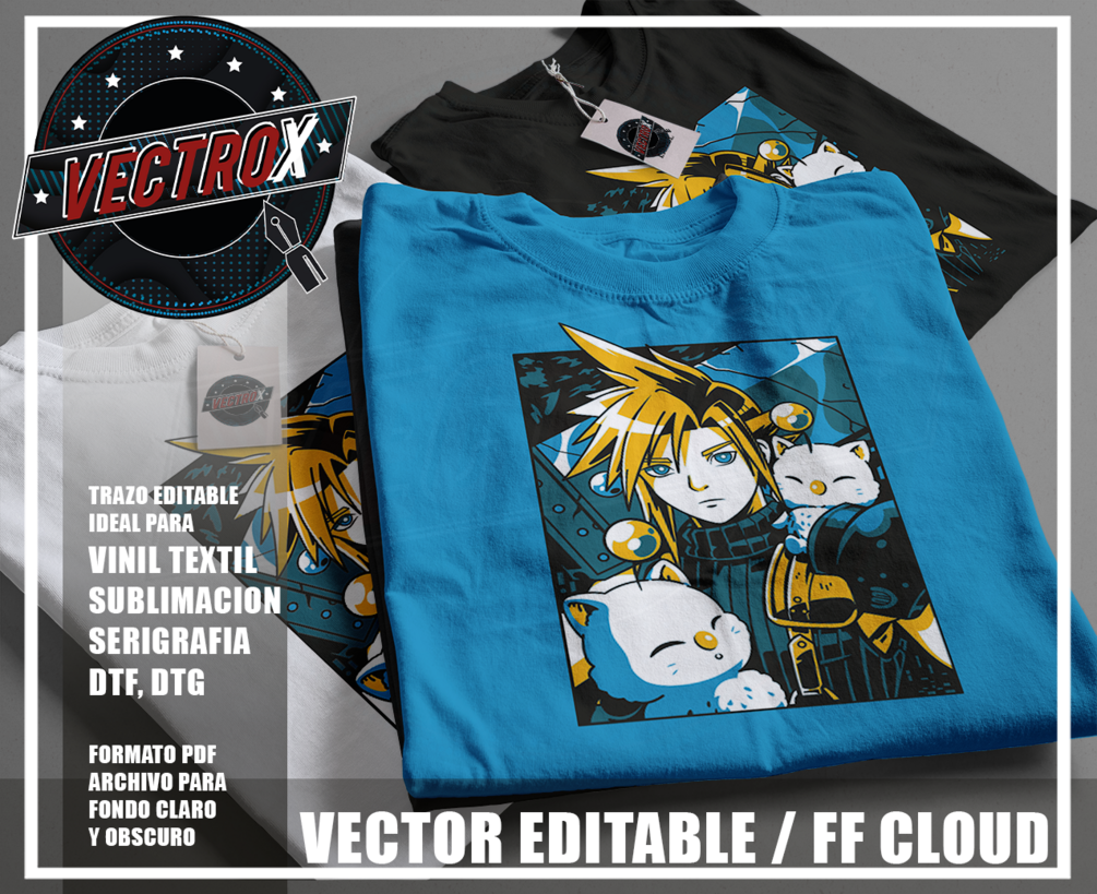 Vector Editable - Final Fantasy Cloud