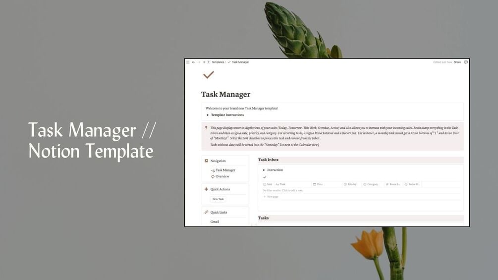 Task Manager | Notion Template