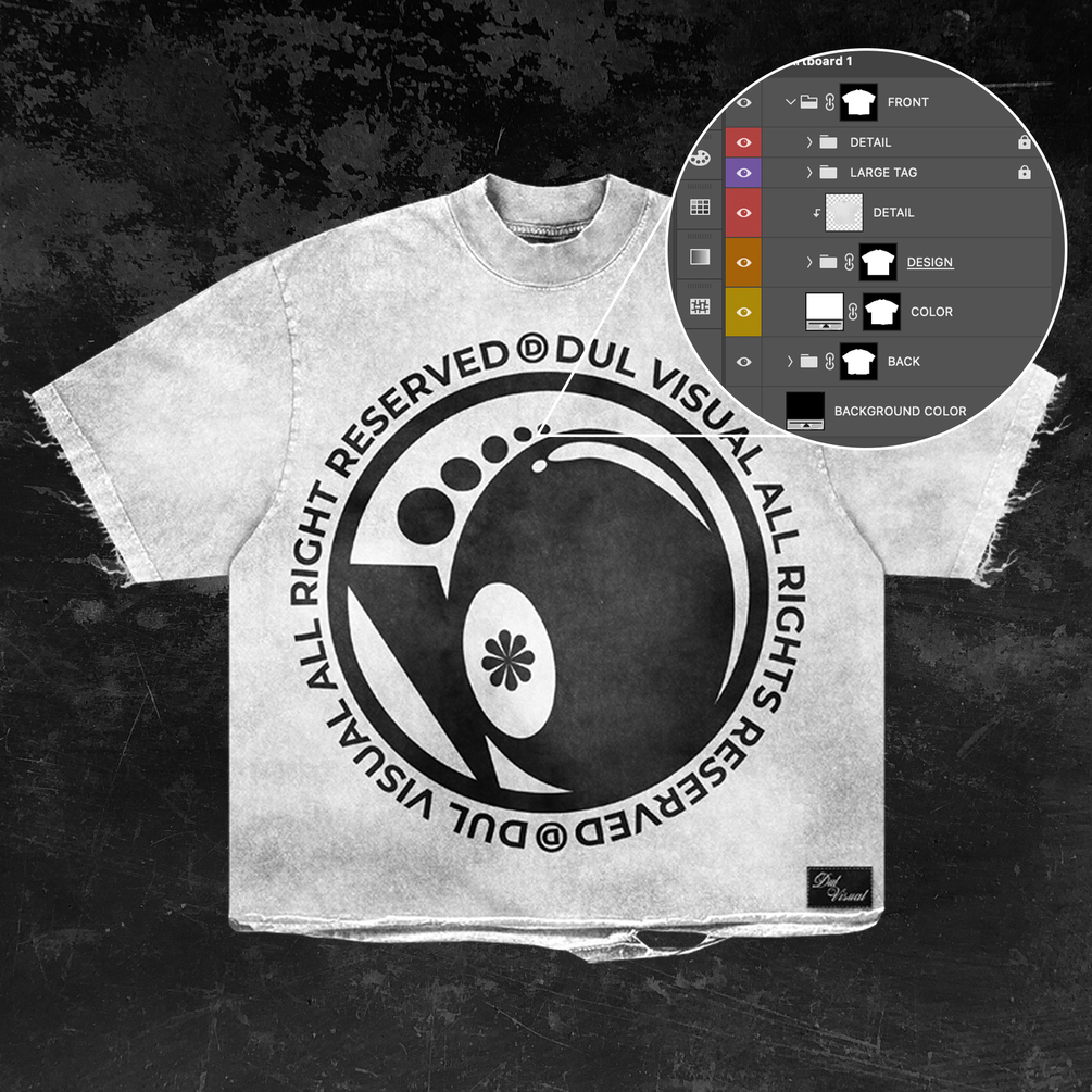 Distressed Unfinished Boxy Mock Neck Tee Mockup (FREE)