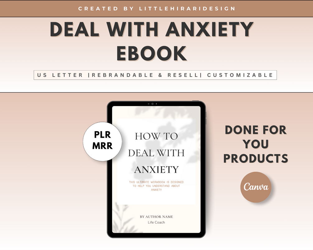 Dealing with Anxiety Ebook Canva Workbook PLR