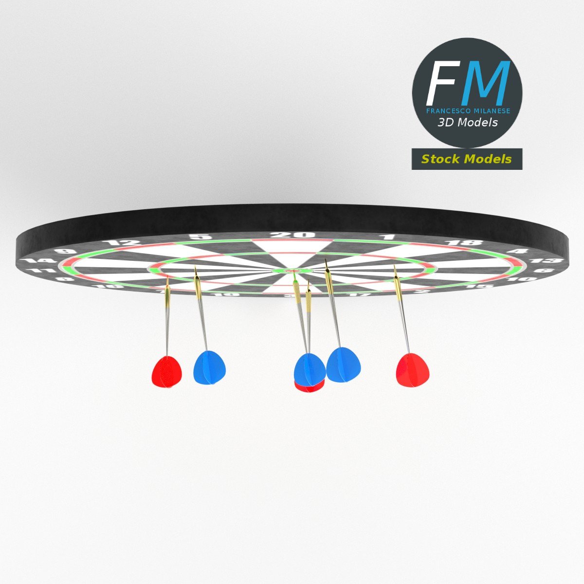 3D MODEL - Darts with target 2