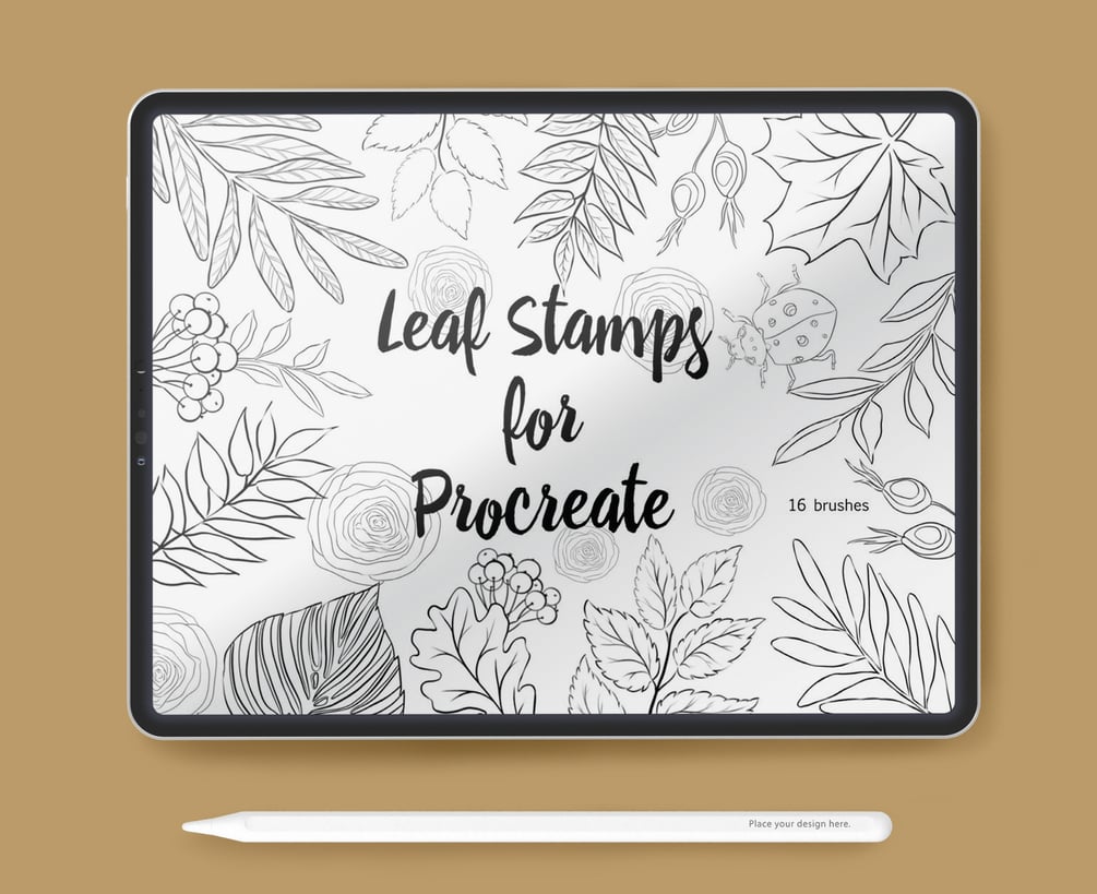 Leaf Stamps for Procreate / Set of 18 stamps / Ipad Procreate App ...