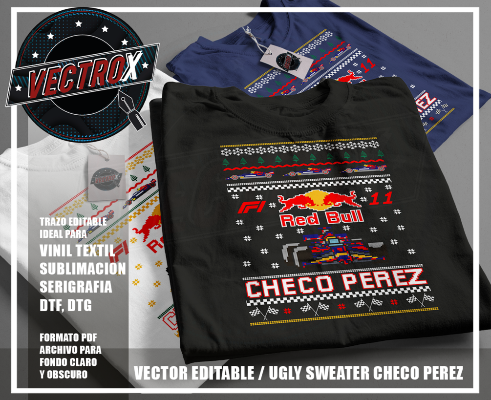 Vector Editable - Ugly Sweater Checo Perez