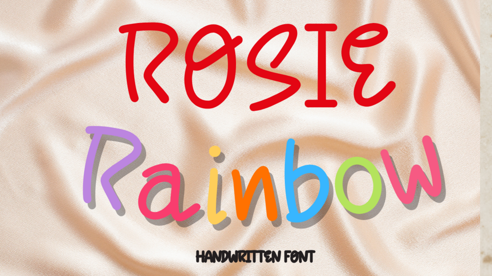 Rosie rainbow handwritten font