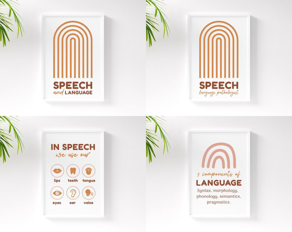 Set of 14 Speech Therapy Room Decor Boho