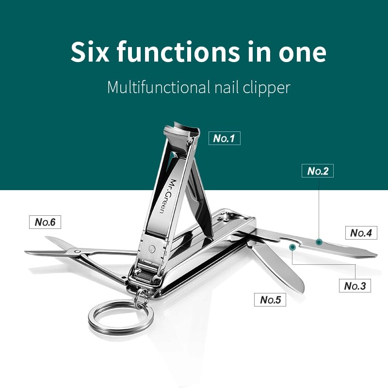 MR.GREEN Multifunctional Nail Clipper Stainless Steel Six Functions ...