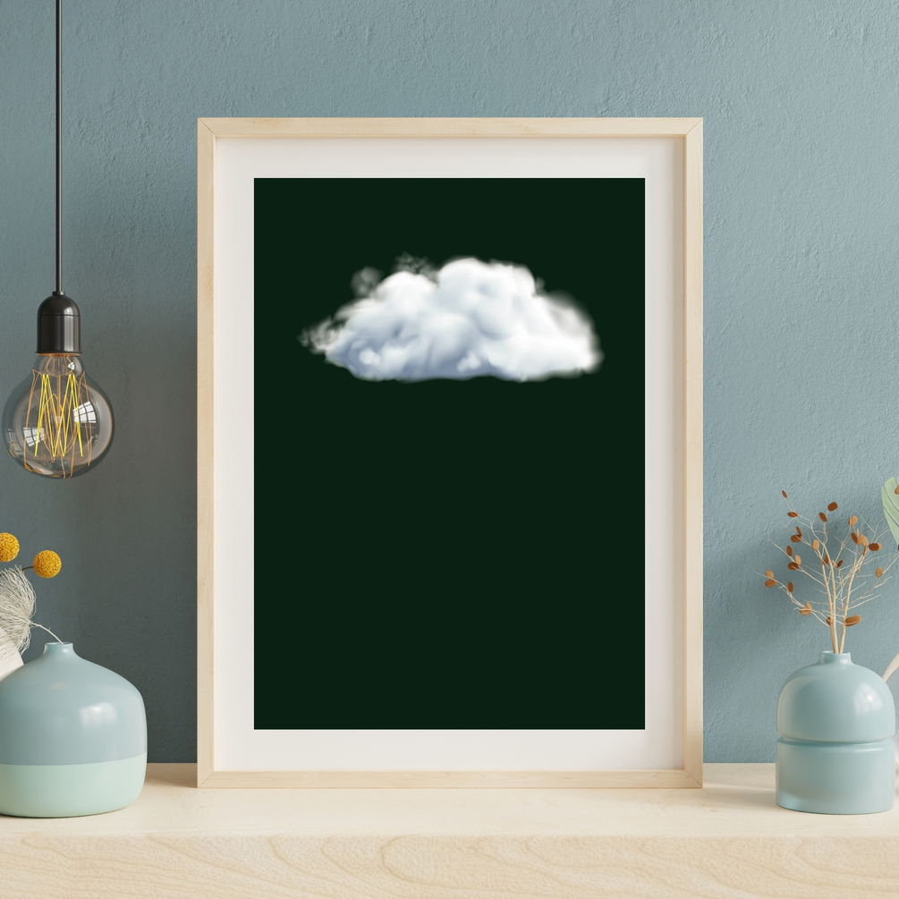 Minimal Cloud Print, Wall Art, Printable Artwork, Digital Download
