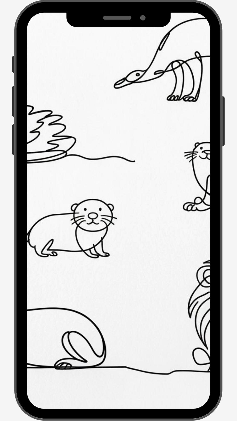 Minimalist Animal Line Art Wallpapers – One-Stroke Phone Backgrounds