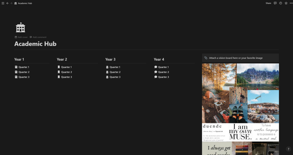 Minimalist Notion Academic Hub