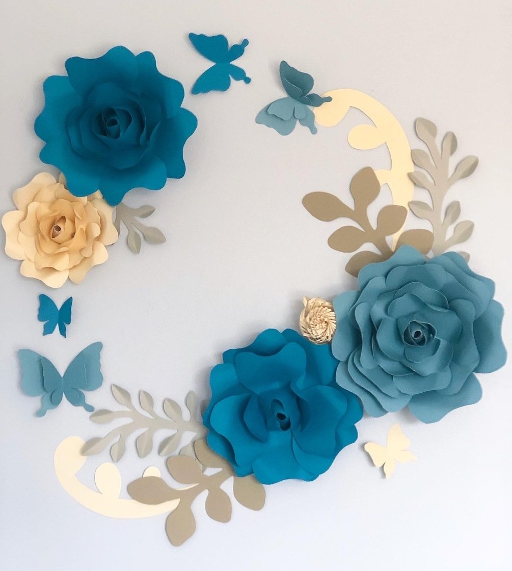 “Blueberry” paper flower set