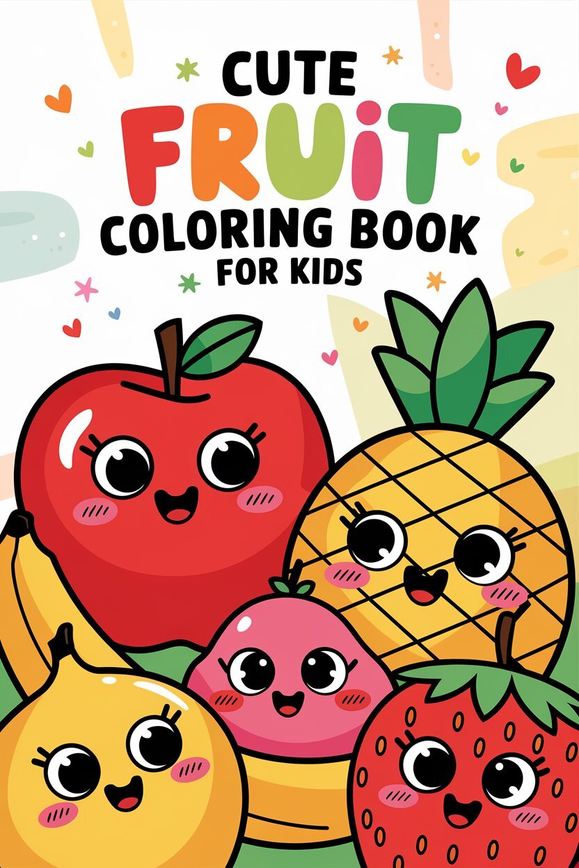 Kawaii Fruits - 25 Coloring Pages