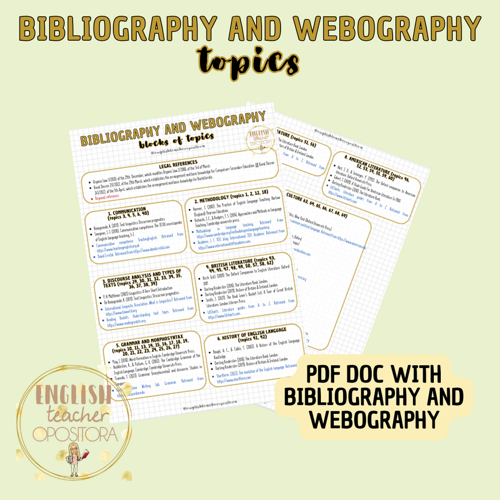 Bibliography & webography - English Secondary Ed. OPOS