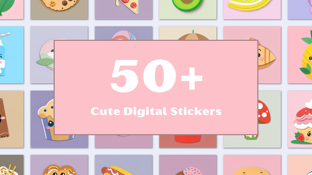 Kawaii Food Clipart Bundle – 54 Cute Digital Stickers